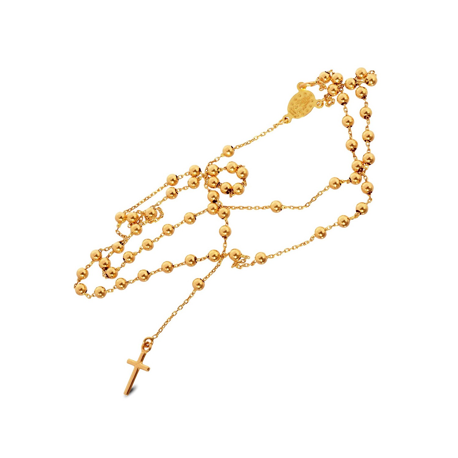 Złoty różaniec na szyję. Różaniec wykonany ze złota 18-karatowego próba ...
