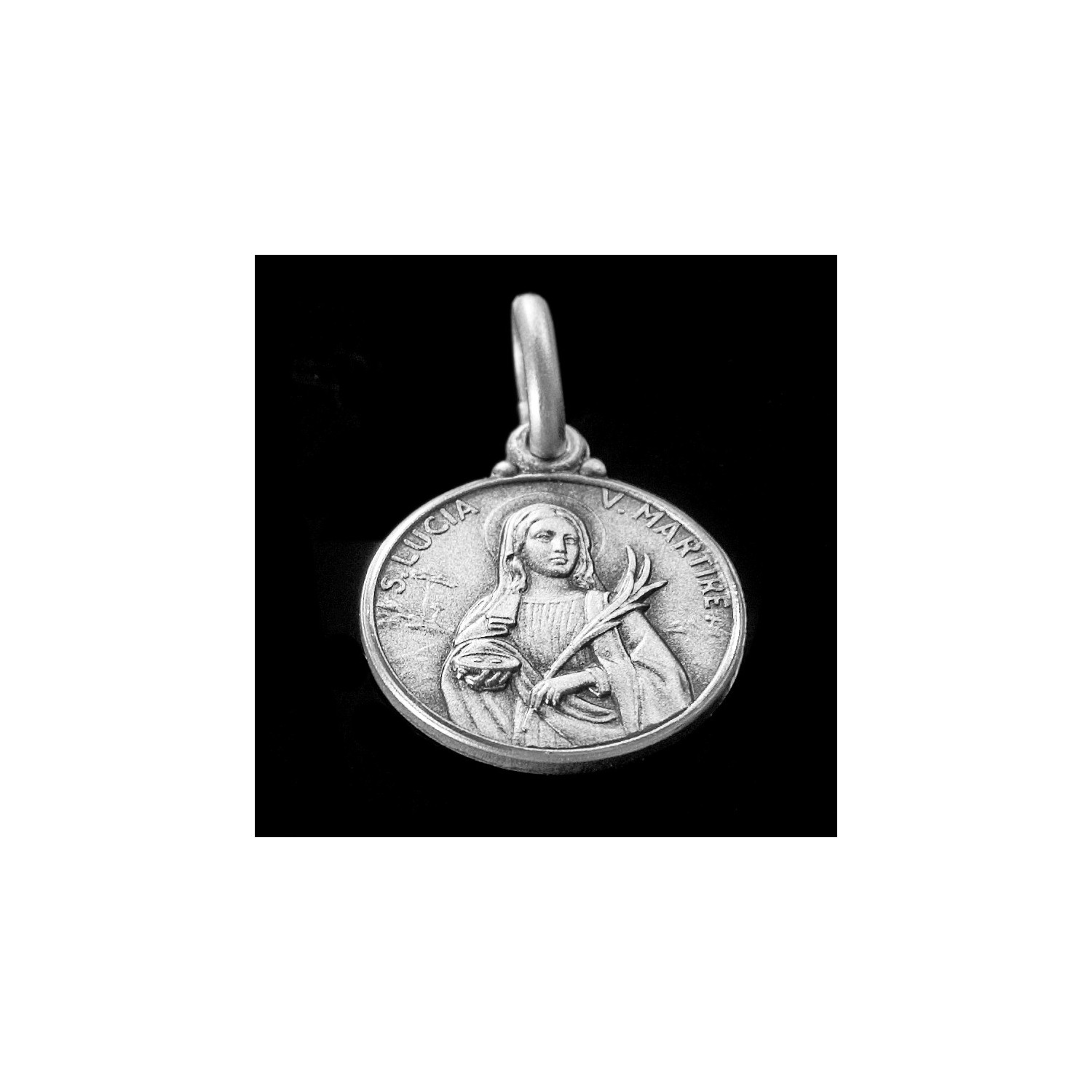 Święta Łucja widnieje na medaliku srebrnym oksydowanym. Medaliki ...