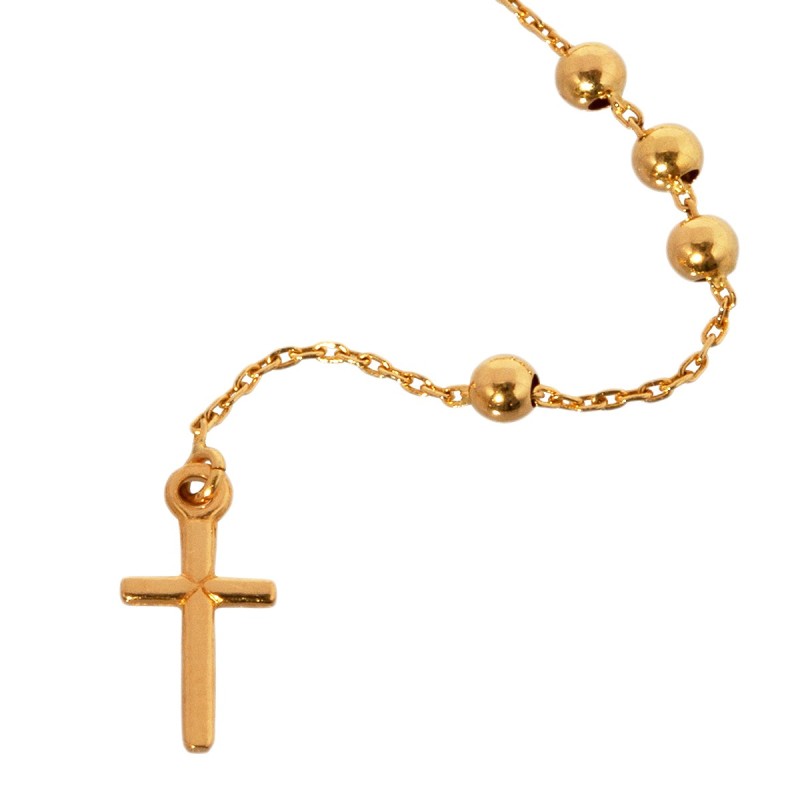 Złoty różaniec na szyję. Różaniec wykonany ze złota 18-karatowego próba ...