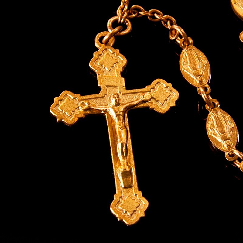 Różaniec złoty dziesiątka. Różaniec ze złota, ręcznie wykonany ...